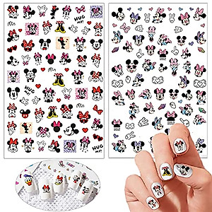 6 Sheets 3D Cartoon Nail Art Sticker Self-Adhesive Design Nail Charms Cute Nail Stickers Designer Nail Art Supplies Kawaii Nail Decals for Women Girls DIY Nail Art Decoration Accessories