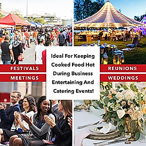 Sterno Foldable Frame Stainless Steel Chafing Dish Buffet Set, 8 Quart, Silver