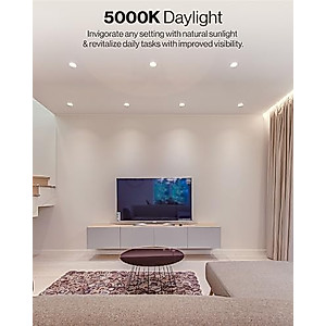 Sunco 10 Pack Retrofit LED Recessed Lighting 4 Inch, 5000K Daylight, Dimmable Can Lights, Baffle Trim, 11W=60W, 660 LM, Damp Rated - ETL