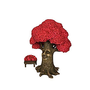 GlitZGlam Fairy Garden Miniature Tree: Mrs. Rose The Pink Rose Tree of Azar (9 Inch Tall) for The Garden Fairies and Gnomes - from The Beautiful Azarian Collection. A Fairy Garden Accessory