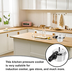 DOITOOL Aluminum Pressure Cooker 22cm/8.7inch Bottom Mini Pressure Cooker for Gas Stove Induction Cooker, Silver