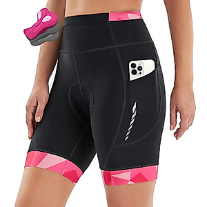 Heathyoga 4D Padded Bike Shorts Women Cycling Shorts with Padding Biker Biking Bicycle Shorts with Pockets for Women