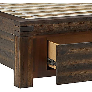 Modus Furniture Solid-Wood Bed, Queen, Meadow - Brick Brown