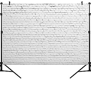 OUYIDA White Brick Wall Backdrop for Baby Shower Birthday Festival Themed Party 7X5FT Photography Background Adult Portrait Wallpaper Photo Video Shooting Studio Props PCK77