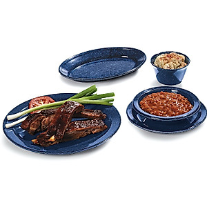 Carlisle FoodService Products Dallas Ware Reusable Plastic Bowl for Buffets, Home, and Restaurants, Melamine, 10 Ounces, Café Blue, (Pack of 48)