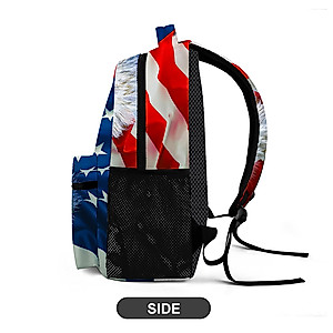 DTCCET Classic Eagle Backpack, American Flag Laptop Bag Cool Daypack with Multiple Pockets, 3D Printed Shoulders Backpack(Eagle & American Flag)