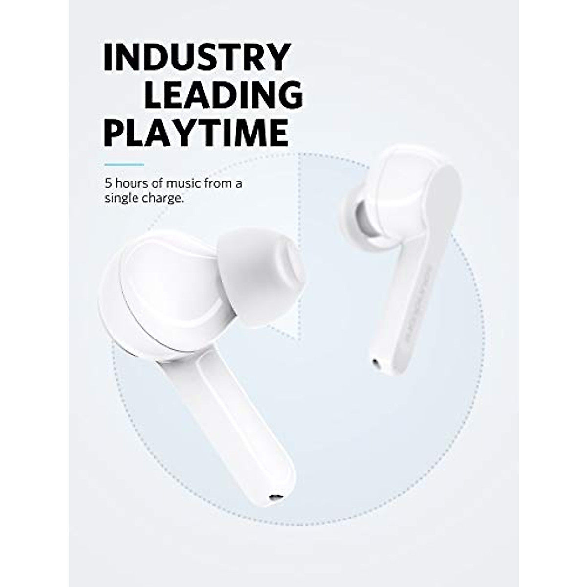 Soundcore Liberty Air True Wireless Earphones with Charging Case, Bluetooth 5, 28 Hour Playtime, Touch Control Earbuds, Graphene Enhanced Sound, Noise Cancelling Microphones and Secure Fit (White)