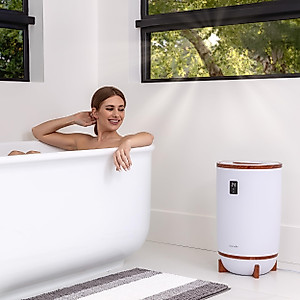 SereneLife Towel Warmer Bucket, with Customized Fragrance for Spa and Bathroom, Luxury Towel Heater Gifts for Him & Her, Auto Shut off, Fits 2 large Towels, Blankets, Bathrobes, PJ's (Cherry)