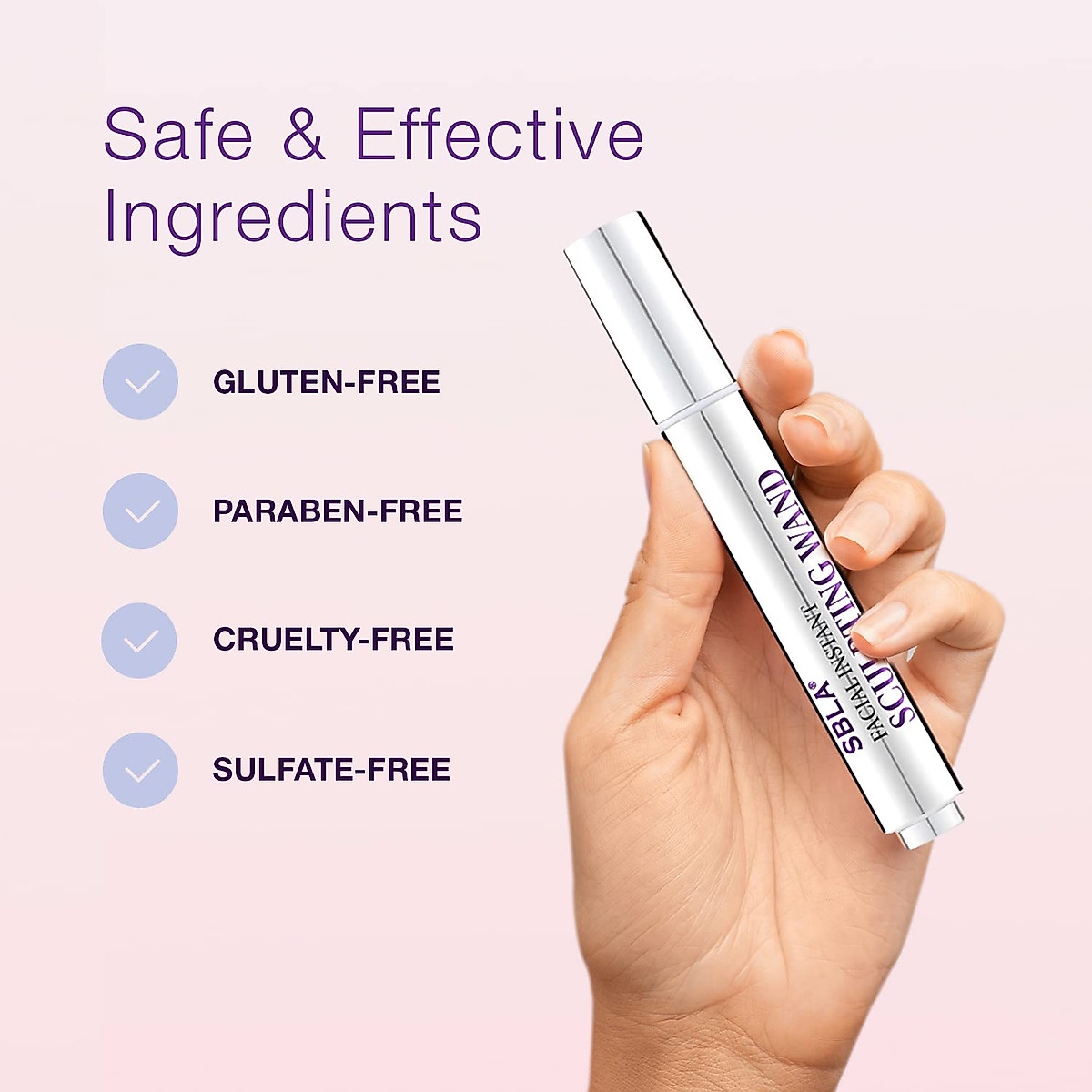 SBLA Beauty Facial Instant Sculpting Wand, Advanced Anti-Aging Serum, Smoothing, Skin Tightening, Brightening All Skin Types & Reducing Lines & Wrinkles 0.23 Fl Oz / 6.8mL (100 doses)