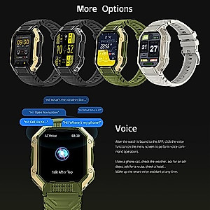 Loluka Military Smart Watch Make/Receive Calls Heart Rate Monitor 1.83" HD Screen Smartwatch Compatible with iPhone Android Phones Pedometer Sports Watches for Men Women