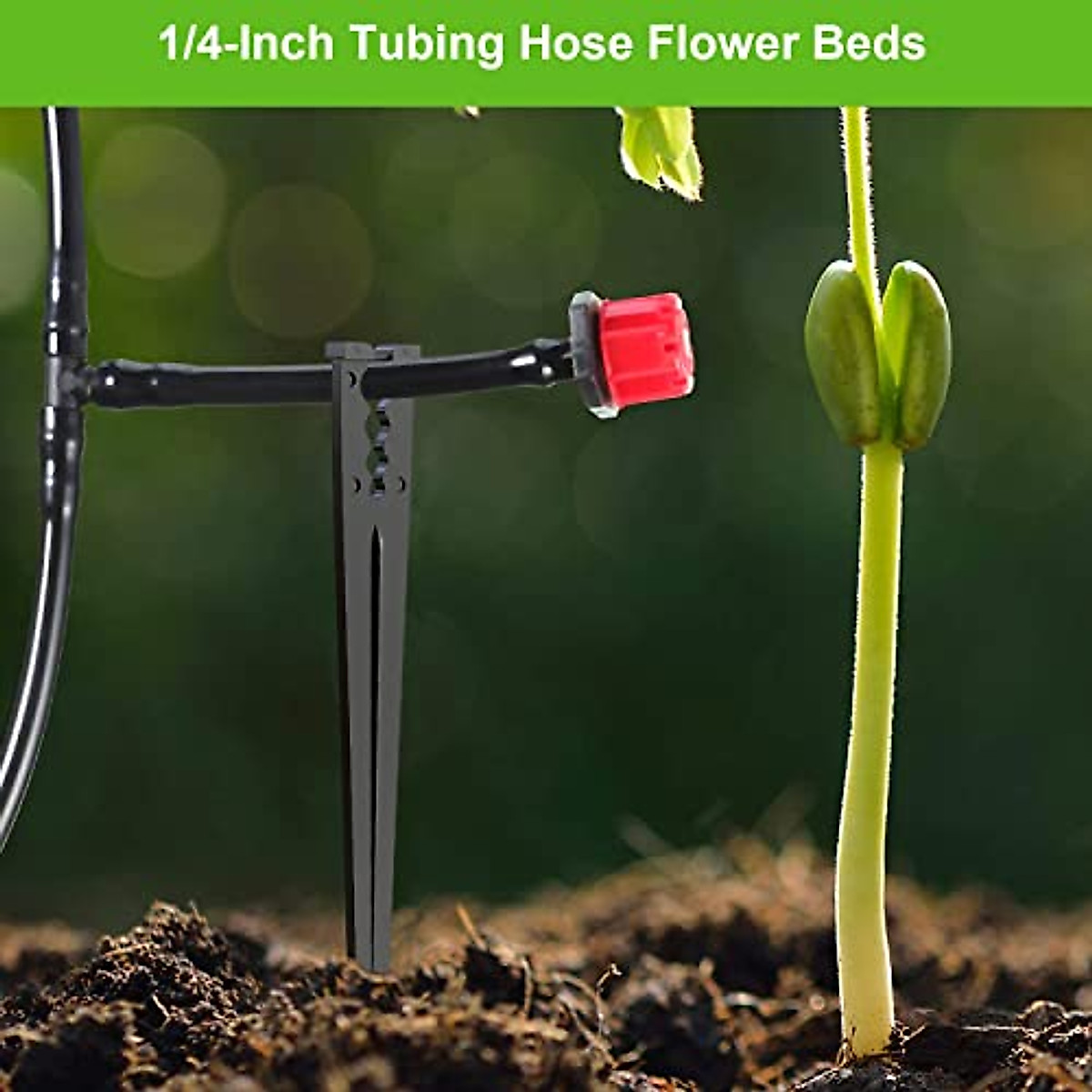 AxeSickle 100 Pcs Drip Irrigation Stakes for 1/8 1/4 Inch Tubing Hose Irrigation Support Stakes for Gardening Patio Lawn