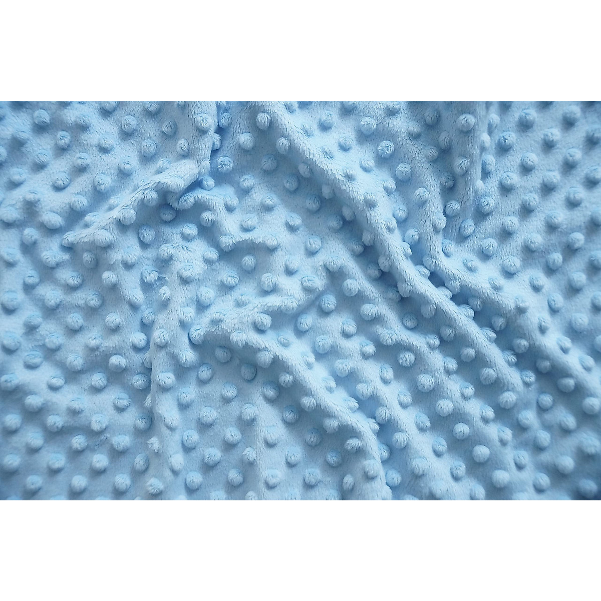 Sky Blue Minky Bubble Dimple Dot Plush Fur Fabric Polyester 58-60"