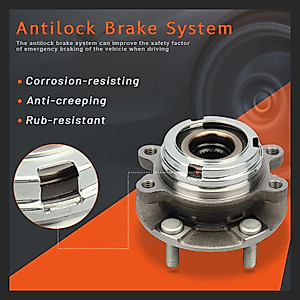 (Pair) DRIVESTAR 513294 Front Left/Right Wheel Hub and Bearing Assembly for Nissan Altima 2007 2008 2009 2010 2011 2012 (2.5L 4-Cylinder Models Only), 5Lugs with Encoder ABS