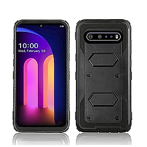 Asuwish Phone Case for LG V60 ThinQ V60ThinQ 5G G9 Thin Q Cover Hybrid Rugged Shockproof Hard Drop Proof Full Body Protective Heavy Duty Mobile Cell Accessories LGV60 V 60 60ThinQ 60V Women Men Black