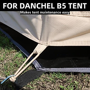 DANCHEL OUTDOOR Waterproof Bell Tent Footprint Round Tarp Camping Accessories, 6m/20ft Large Ground Sheet Black Tarp Canvas Yurt Tent Protector Floor