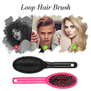 2 Pieces Loop Wig Brush Hair Extension Brush Hair Pieces Toupees Weaves Brush for Brushing Styling Detangling Natural and Synthetic Hair Wig Brush Set