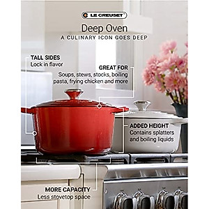 Le Creuset Enameled Cast Iron Signature Deep Round Oven, 5.25qt., Cerise