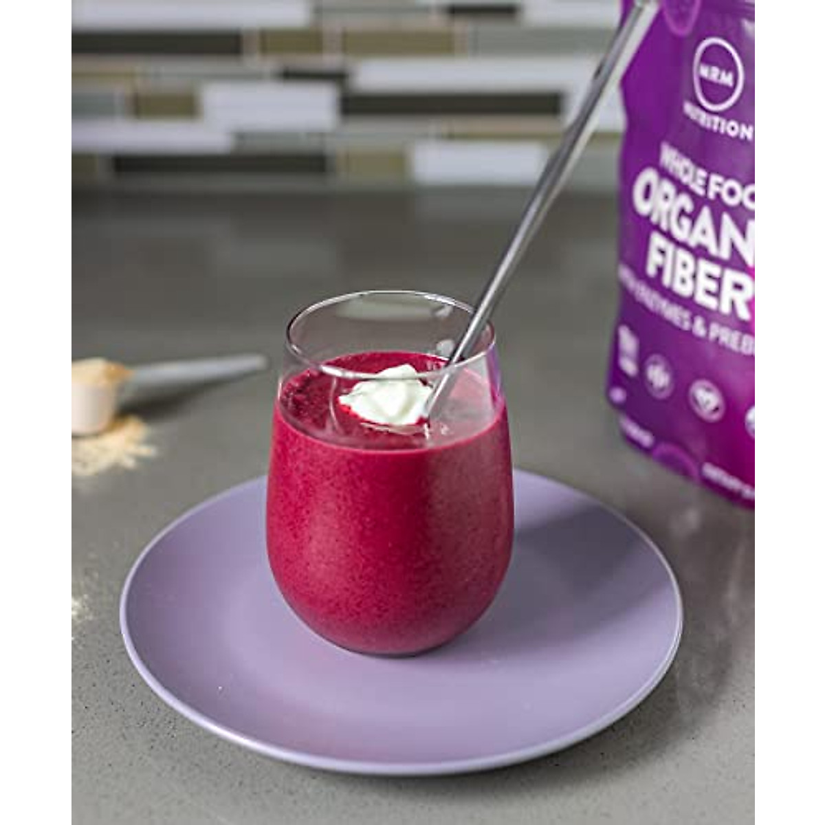 MRM Nutrition Whole Food Organic Fiber | with Enzymes + Prebiotics | Insoluble + Soluble fibers | Digestive Health + Regularity | 6g Fiber per Serving | 32 Servings