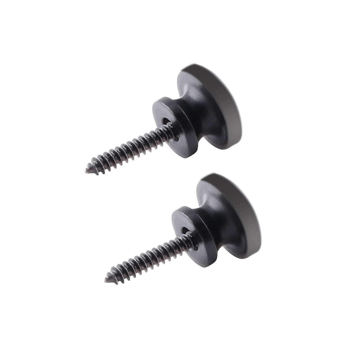Rubatone Guitar Strap Buttons Strap Pins End Pins for Acoustic Guitar Electric Guitar Banjo Ukulele Mushroom Head Set of 2pcs Black.