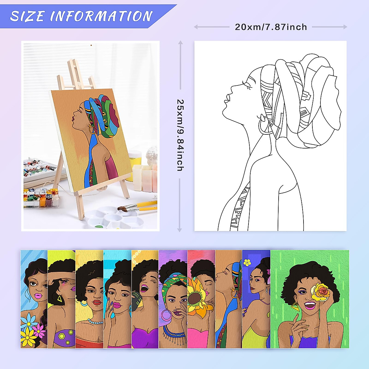 Pre Drawn for Painting for Adults - Ynedin10 Pack 8 * 10 Sip and Paint Canvas, Pre Drawn Canvas for Painting Adults Outdoor Parties Gifts, Sip and Paint kit for Adult's Date Night