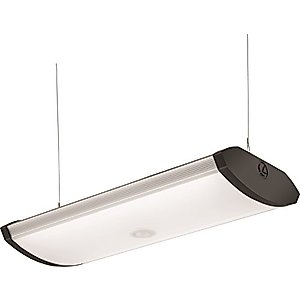 Lithonia Lighting 40K SGLL 24 80CRI 4000K PIR M4 Adjustable Indoor LED Garage Light with Integrated Motion Sensor, 5000 Lumens, 120 Volts, 80 Watts, Damp Listed, Silver