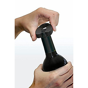 Ozeri Pro Electric Bottle Opener with Wine Pourer, Stopper, Foil Cutter, and Elegant Recharging Stand, Silver