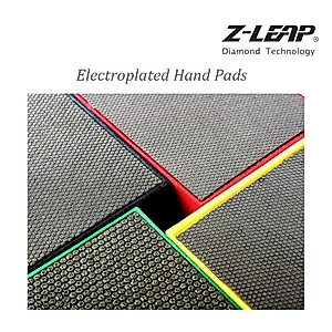 Z-LEAP Diamond Hand Polishing Pads 7-Pcs Set for Granite Marble Concrete Glass Stone Sanding Polishing