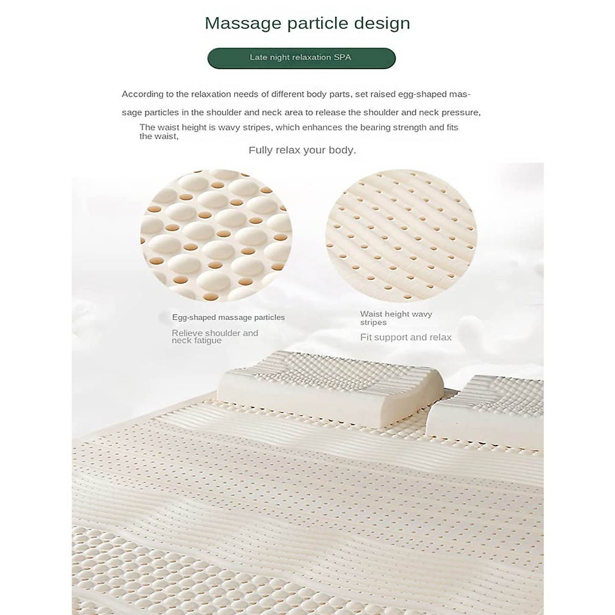WKXTECZT 100% Natural Latex Mattress,Washable Natural Latex Mattress Imported Natural Rubber Pure Mattress,Honeycomb Pore Ventilation,Latex Mattress,4in,200x220cm(79x86in)