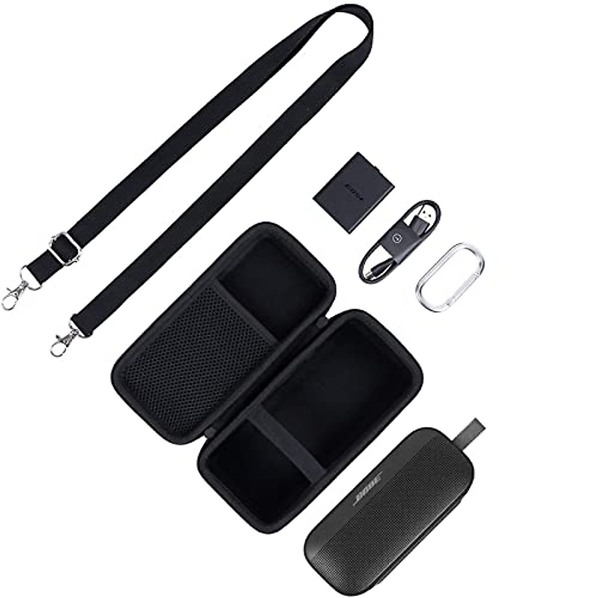 co2CREA Hard Travel Case Replacement for Bose SoundLink Flex Bluetooth Portable Speaker (Black Case)