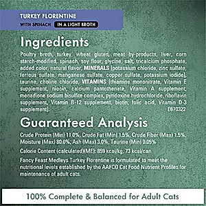 Purina Fancy Feast Wet Cat Food Medleys Florentine Wet Cat Food Variety Pack - (2 Packs of 12) 3 oz. Cans