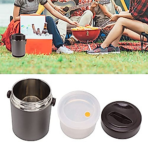 Oumefar Insulation Vacuum Food Jar, Safe Insulated Food Container Large Capacity 2L Dark Gray High Density for School