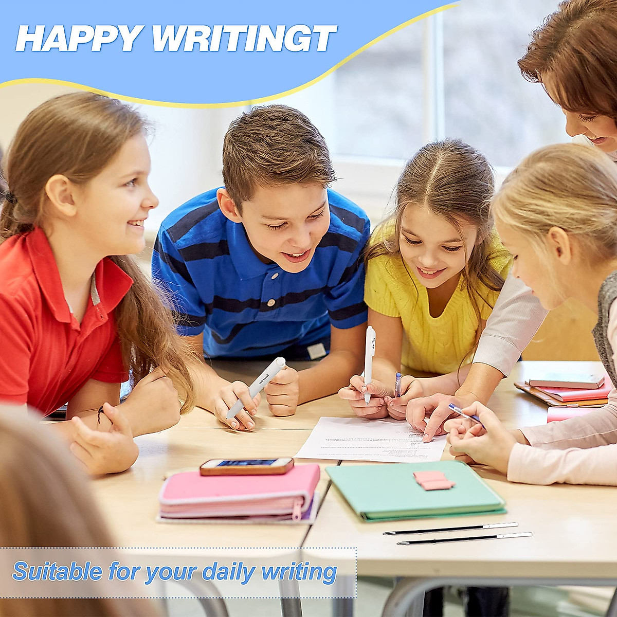 30 Pieces Pen Refills Black Ink Pen Refills Ballpoint Pen Refill 1.0 mm Replacement Ink Refill Bulk for Retractable Pens Office School Supplies, Medium Point (Black)