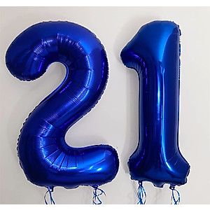 Navy Blue Number 2 Balloons,40 Inch Dark Blue 2 Birthday Balloon Large Foil Mylar Number Digital Balloons for Birthday Party Graduation Baby Shower Anniversary Decorations