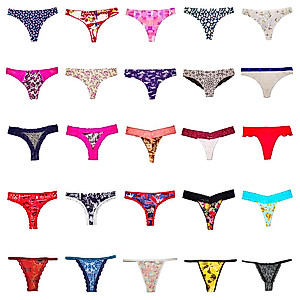 Dircho Women Underwear Variety of Panties Thong G-string T-back Tanga Pack of 10&20 (10 Pcs, Large)