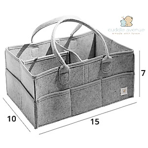 Cuddle Avenue Baby Diaper Caddy Organizer - Luxury Little Boy And Girl, Large Basket, Car Organizer, Gift For Shower Registry, BLUE