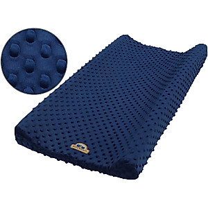 BlueSnail Ultra Soft Minky Dot Changing Pad Cover 2 Pack (Gray+Navy, 2 Pack)