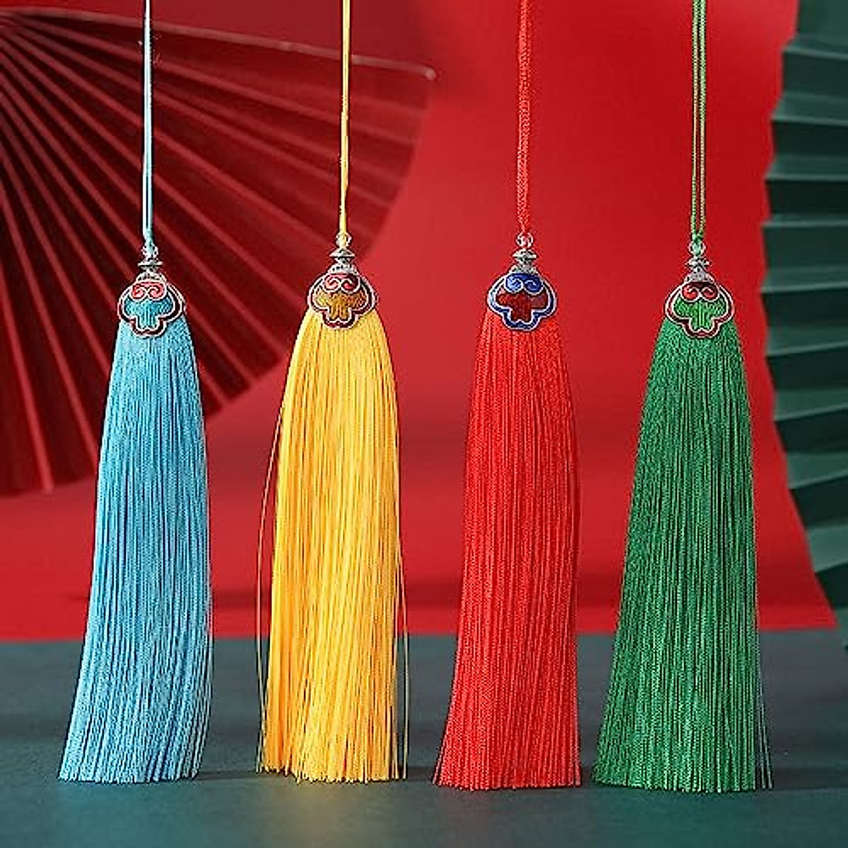 qbodp 20 Pieces Tassels Bulk,13cm Long Tassel Hanging Ornament,Handmade Craft Tassels for Bookmarks,Keychain,Gift Tag,Crafts and Jewelry Making,Yellow
