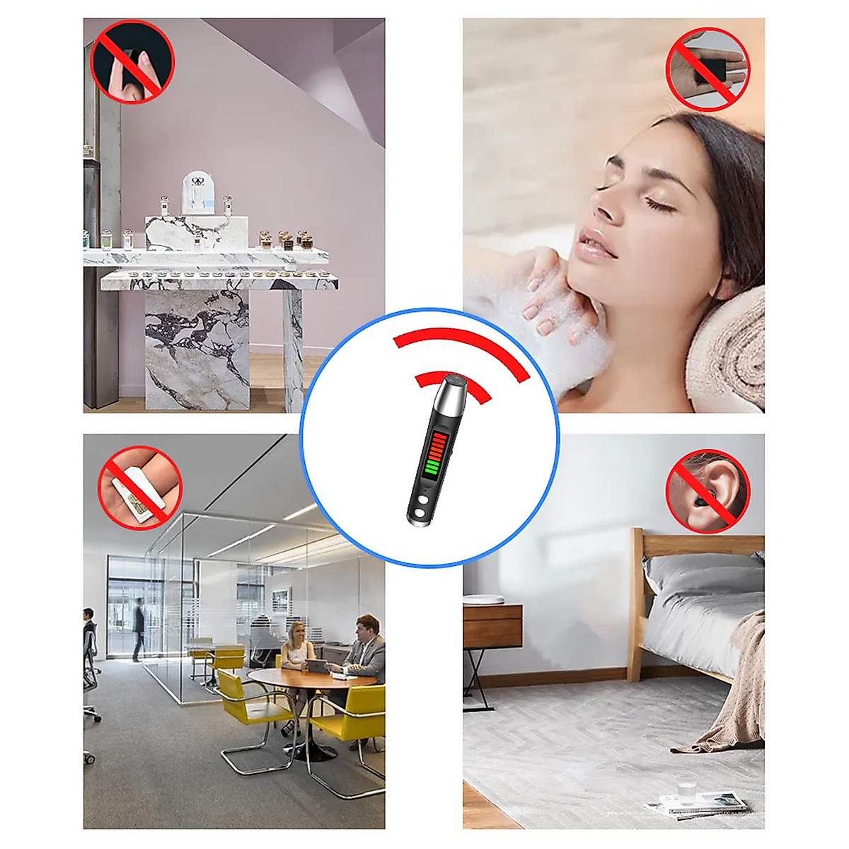 NOYAFA Hidden Camera Detectors,RF Signal Scanner 12 Levels Sensitivity 4 Professional Modes, Anti Spy Detector Bug Detector GPS Tracker Spy Camera Detector for Hotels Office Travel