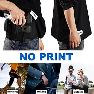 Belly Band Holster for Concealed Carry - Waist Gun Holsters for Men and Women - Fits Glock, Ruger LCP, Taurus, S&W M&P 40 Shield Bodyguard, Sig Sauer, Kahr, Beretta, 1911, etc
