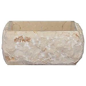 Sink Cream 11.8"x11.8"x5.1" Marble,Modern Marble Sink: A Touch of Elegance for Your Bathroom or Washroom Bath Fixtures，Bathroom Sinks