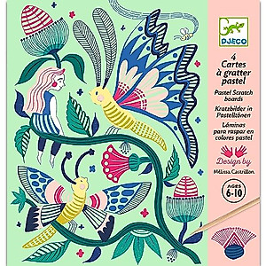 DJECO Scratch Cards Art Kit - Fantasy Garden