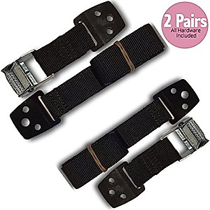 BabyKeeps Anti-Tip Straps - Anchor TV & Furniture to Baby Proof- Heavy Duty Safety Straps with Metal Plates - All Mounting Hardware Included (4 Pack)