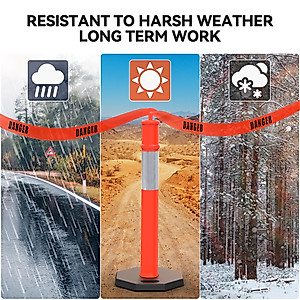 YITAHOME 45 inch Delineator Post with Base, 9 PACK Traffic Delineator Posts