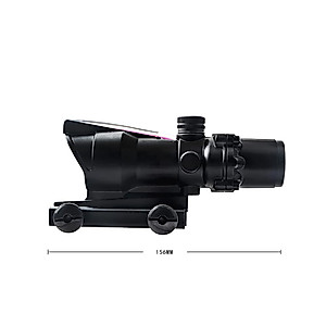 HWZ 4x32 Scope 4x32 Sight Real Red Illuminated Fiber Optic Scope (red)