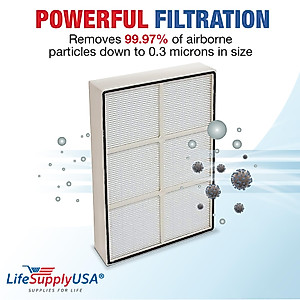 LifeSupplyUSA HEPA Air Filter Replacement Compatible with Kenmore, Whirlpool Models - Easy Install, Effective Particle Filtration, Durable 16x11x2