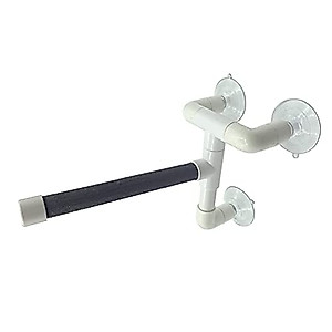 XZX Bird Parrot Shower Perch Pet Parrot Bath Perches Standing Platform Rack Suction Cup Window Shower Bird Bath Toys (Large Straight)