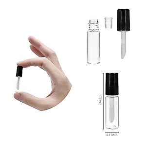 Beautyflier 20 Pack 1.5 ml Empty Lip Gloss Tubes Containers Clear Mini Refillable Lip Balm Bottles with Rubber Inserts for Lipstick Samples Travel DIY Makeup