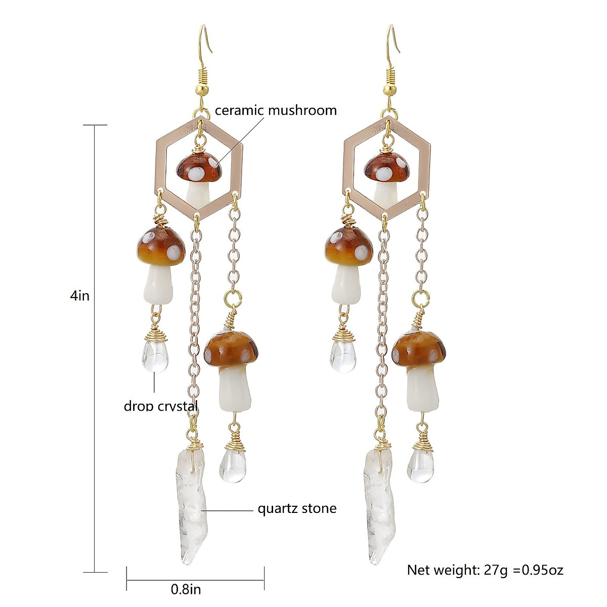 ZKBKJSPZJB Mushroom princess // mushroom earrings. Woodland earrings.Holographic Earrings………