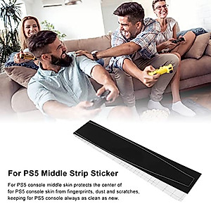 for PS5 Console Middle Skin, Host Middle Strip Sticker Center Part Protection Strip Film for PS5 Optical Drive Edition Host, Durable and Scratch Resistant (Brushed Black)