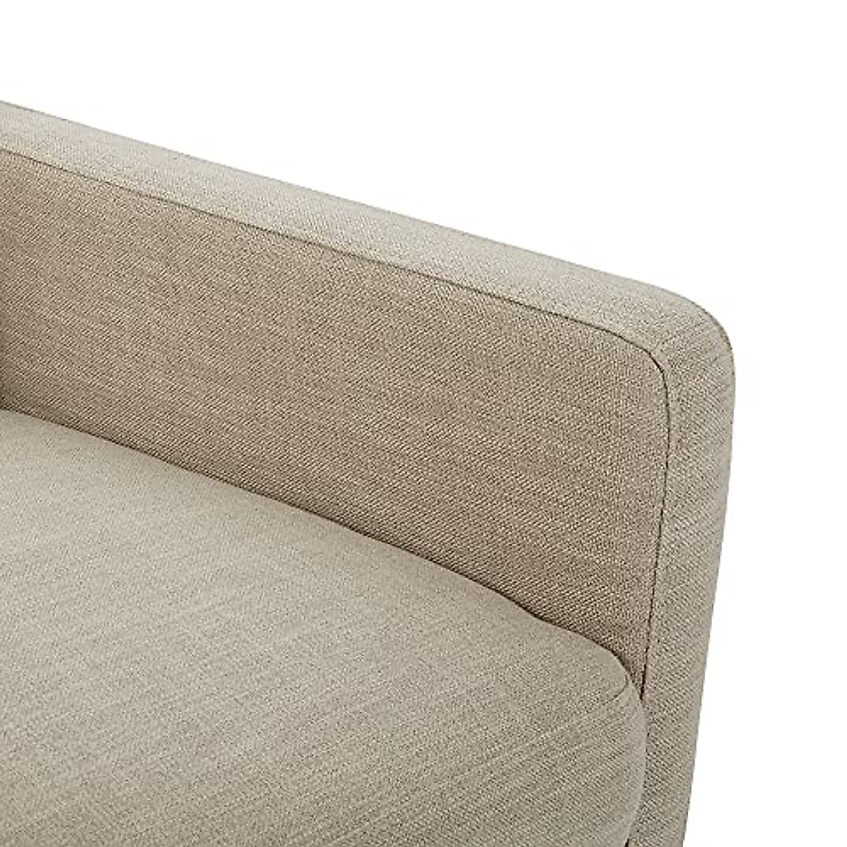 CHITA Living Room Chair Mid-Century Single Sofa Furniture 33''W Tufted Sofa Chair for Living Room Apartment, Solid Wood Leg, Easy Assembly, Flax Beige